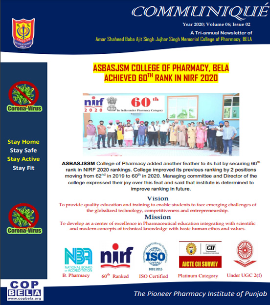 Autonomous Pharmacy College Bela, Ropar - COP Bela : Communique ...